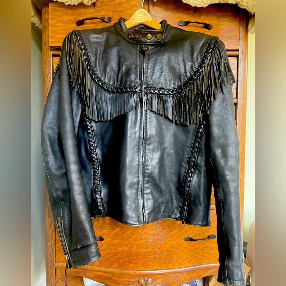 Harley Davidson Fringe Willie G Leather Jacket W/ Mat… - Gem